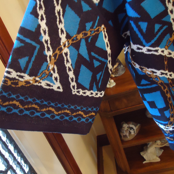 Jealous Tomato | Sweaters | New Black Blue Open Chain Print Jacket Ml ...